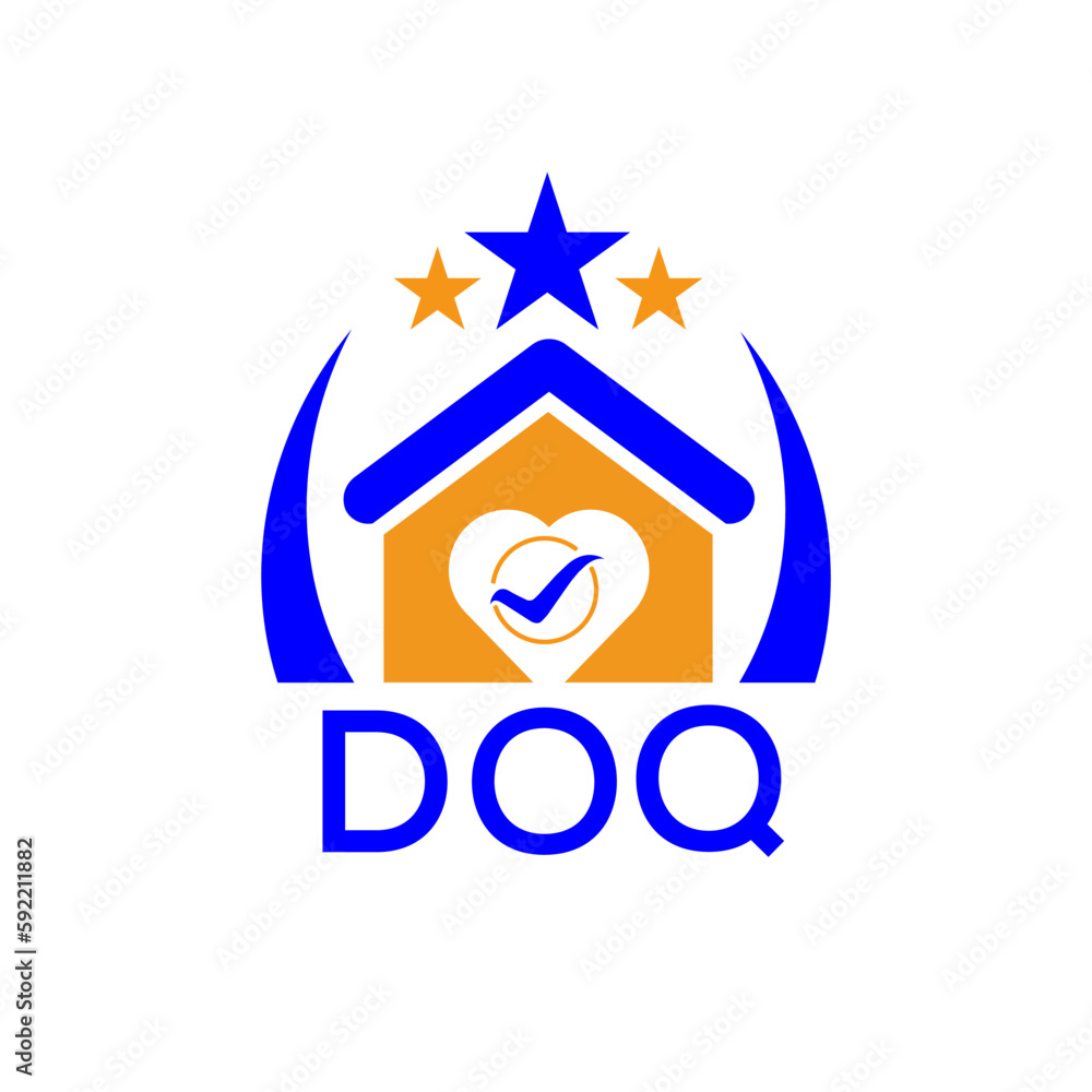 DOQ House logo. KJG Letter logo and icon. Blue vector image on white ...