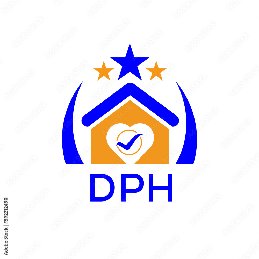 DPH House logo. KJG Letter logo and icon. Blue vector image on white ...