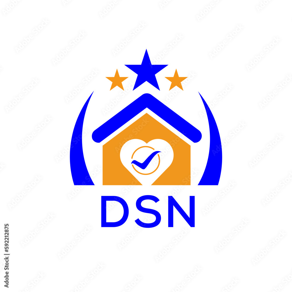 DSN House logo. KJG Letter logo and icon. Blue vector image on white ...