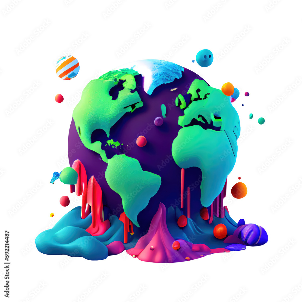 3d icon Planet earth day, national pollution prevention day, world ...
