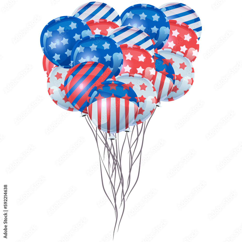 Balloons in USA colors. Illustration for the Independence Day of USA ...