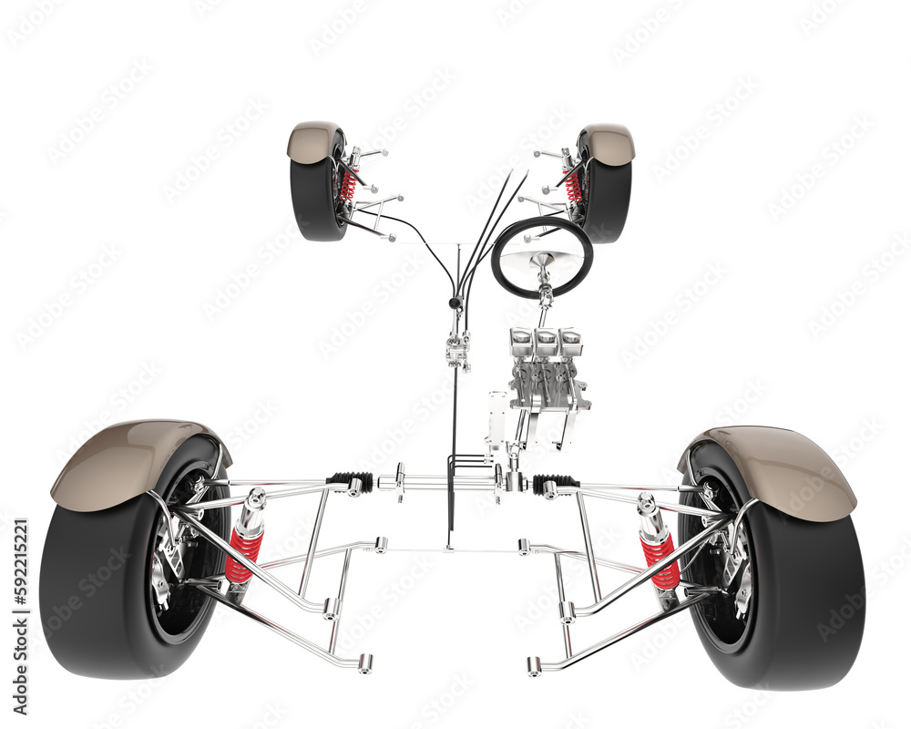 Car suspension kit isolated on transparent background. 3d rendering ...