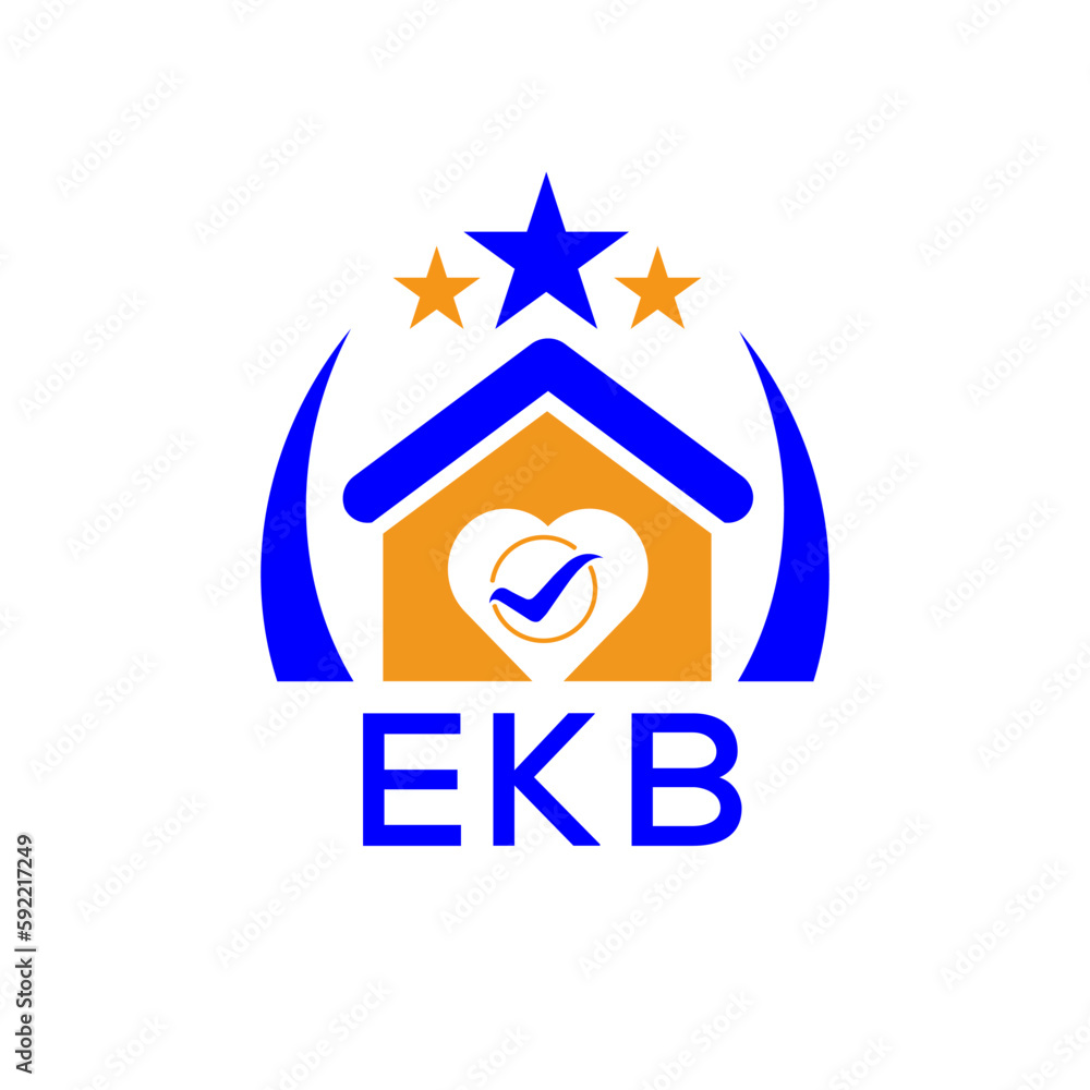 EKB House logo Letter logo and icon. Blue vector image on white ...