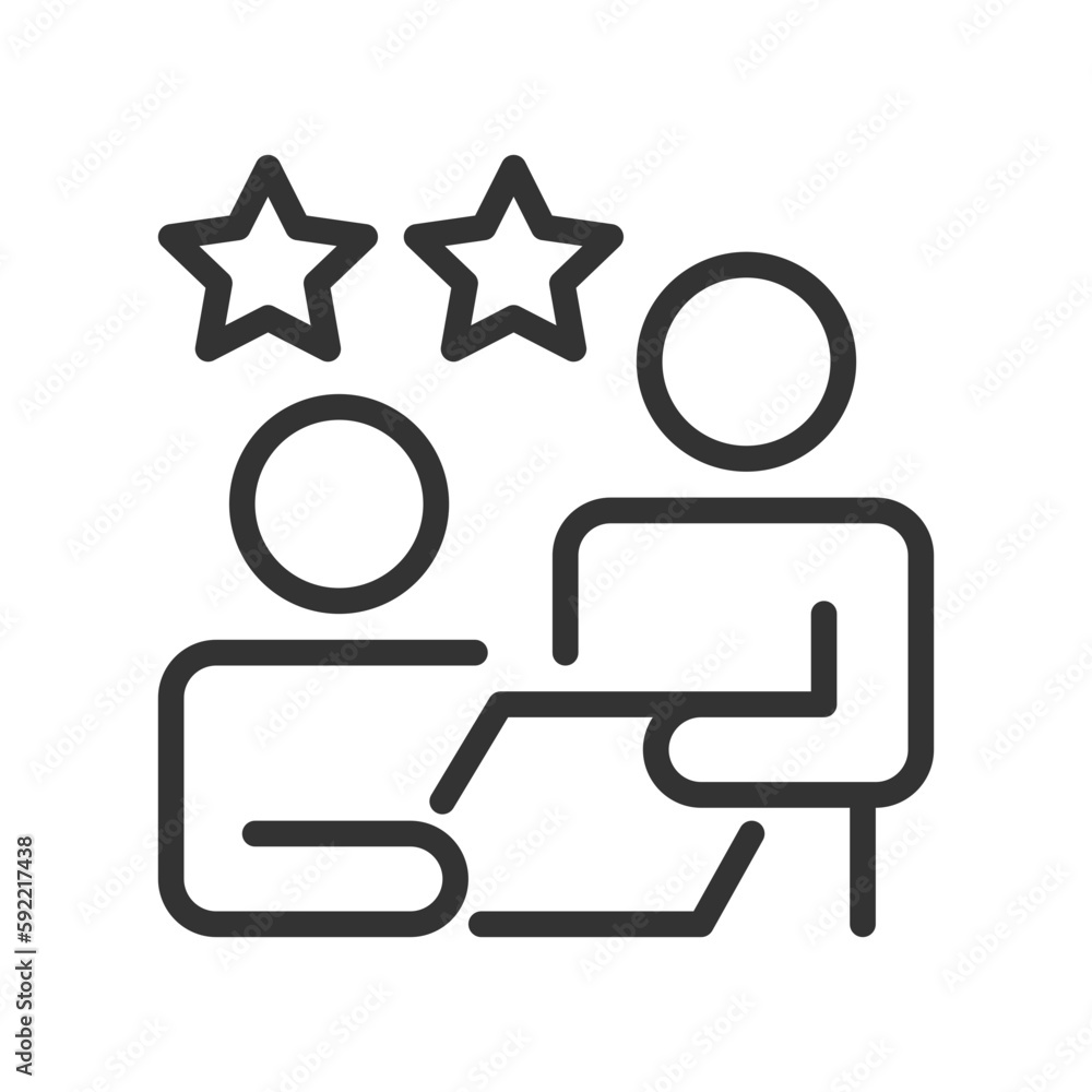 Feedback pixel perfect linear icon. Executive appraisal for employee ...