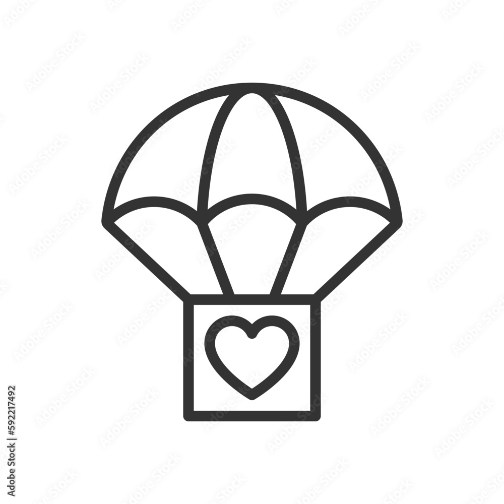 Humanitarian aid pixel perfect linear icon. Life-saving support ...