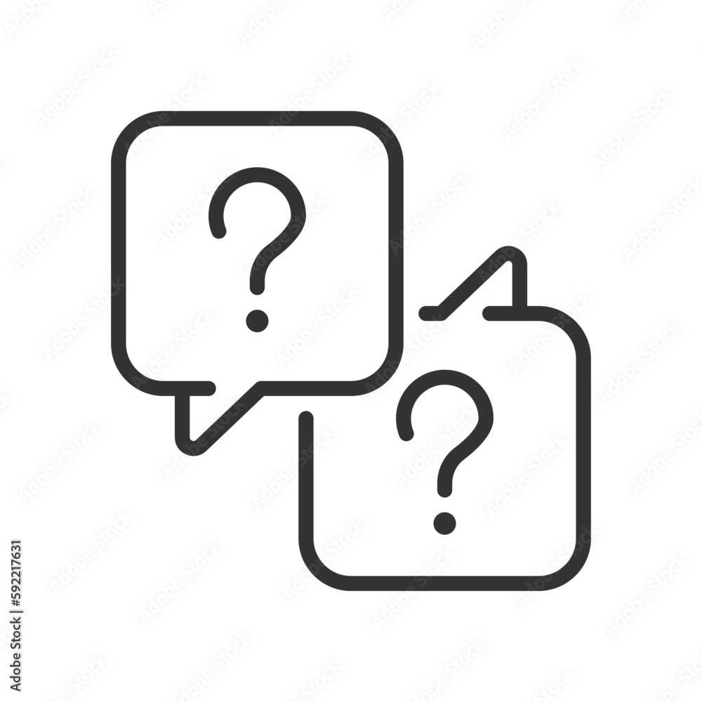 Misunderstanding linear icon. Communication issues. Speech balloons ...