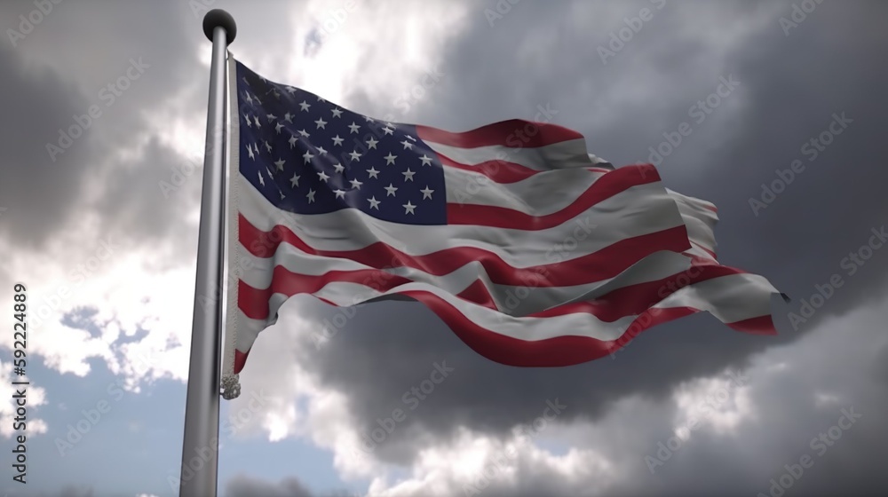 The American waving flag - a symbol of national pride and unity ...