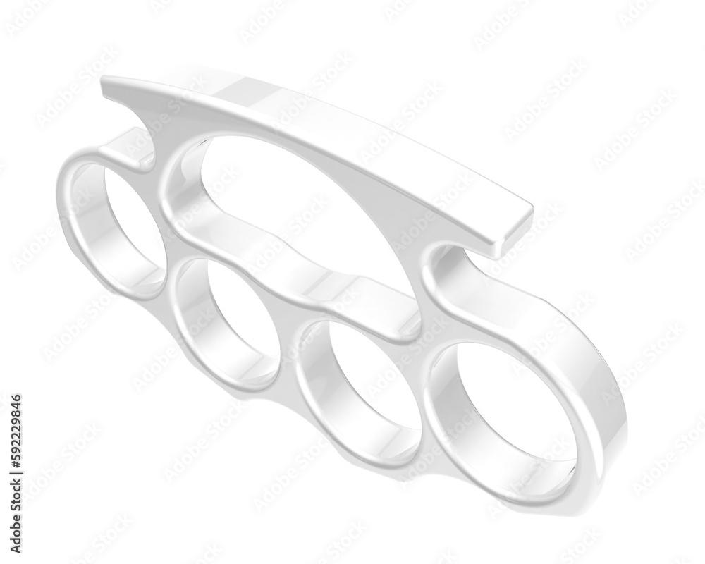 Brass knuckles isolated on transparent background. 3d rendering ...