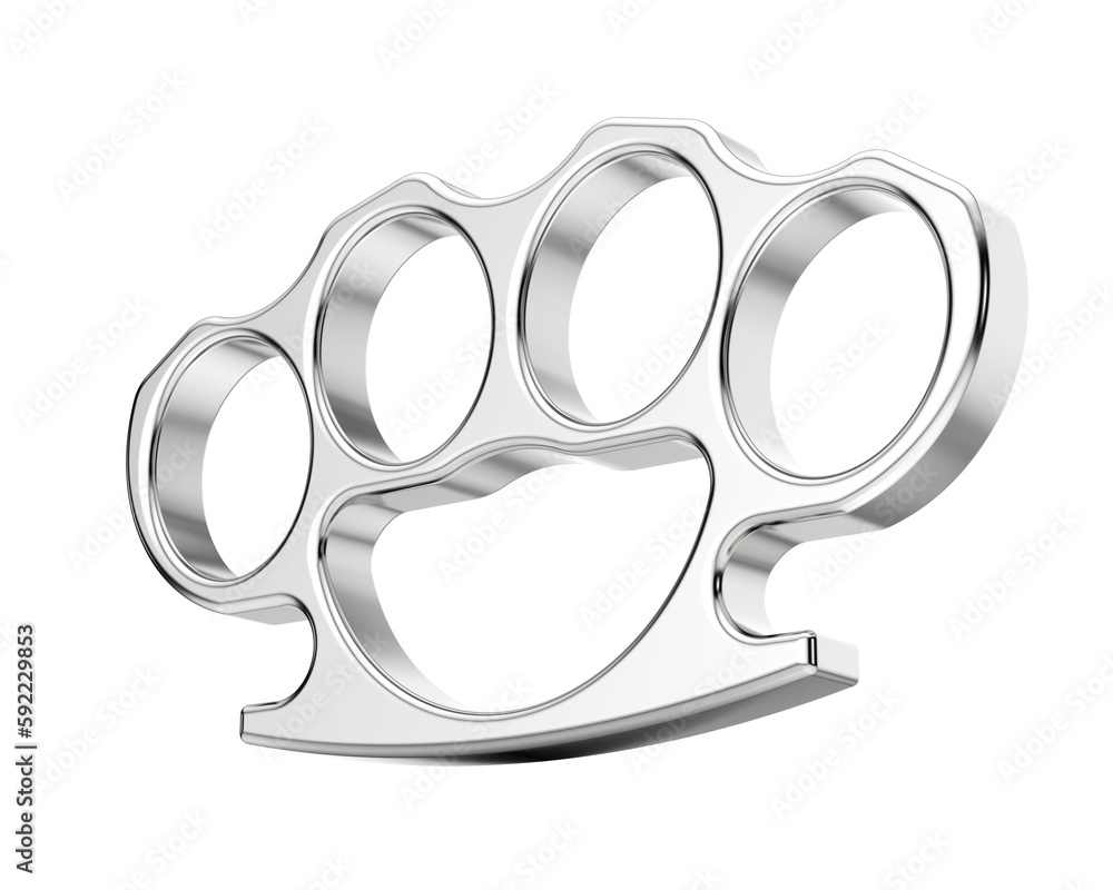 Brass knuckles isolated on transparent background. 3d rendering ...