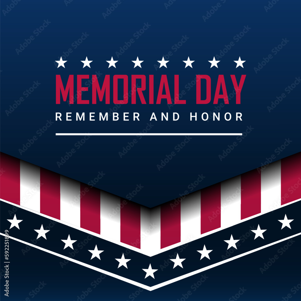 Memorial day background design with remember and honor text Stock ...