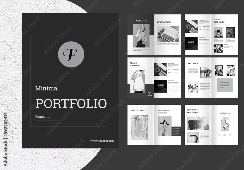 Minimal Portfolio Magazin Templates Stock Template | Adobe Stock