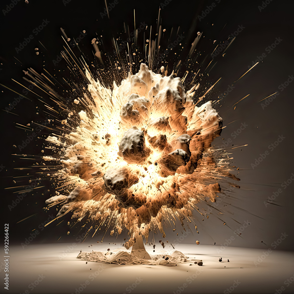 Gold was exploded with the help of a PNG file - generative ai. Stock ...