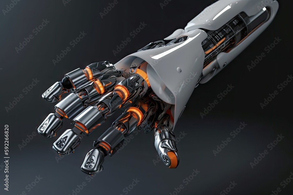 robotic hand, with safety features and systems, gripping screwdriver ...