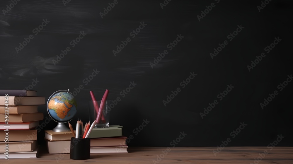 Stacked pile of books and a globe, symbolizing knowledge and academic ...