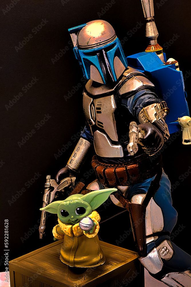 Osaka,Japan - Apr 13 2023 : The Child, Grogu or baby Yoda, with JANGO ...