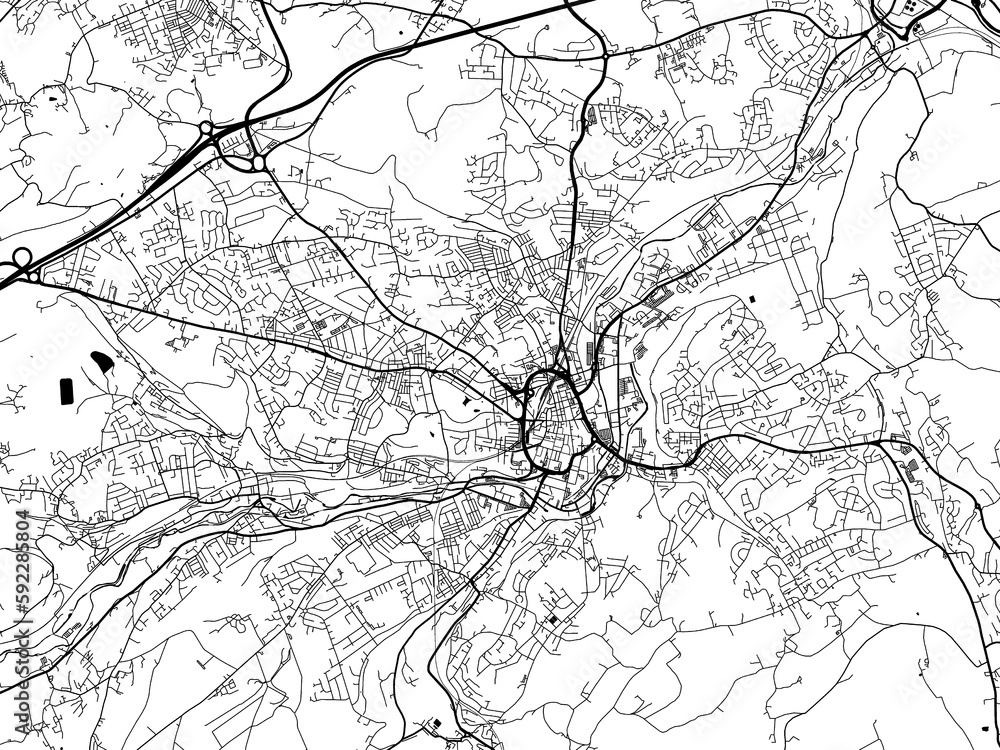 A vector road map of the city of Huddersfield in the United Kingdom on ...