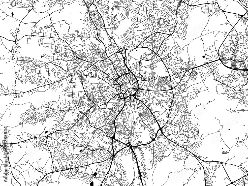 A vector road map of the city of Bradford in the United Kingdom on a ...