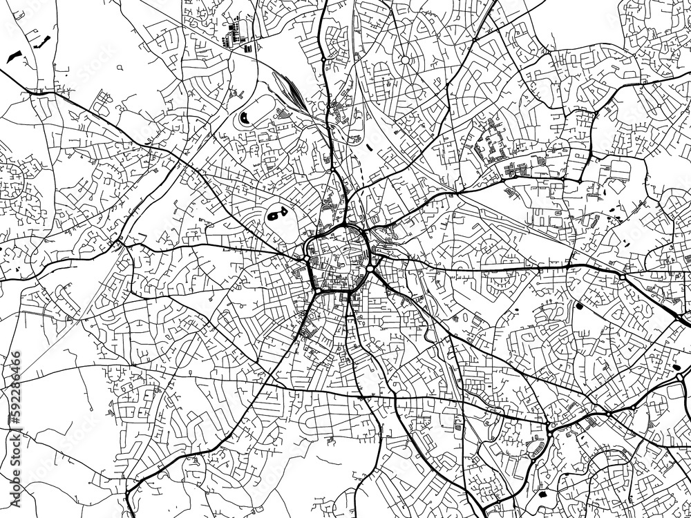 A vector road map of the city of Wolverhampton in the United Kingdom on ...