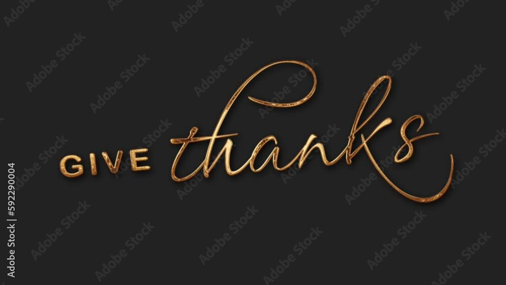 Give Thank greeting animation text in gold color, for banner, social ...