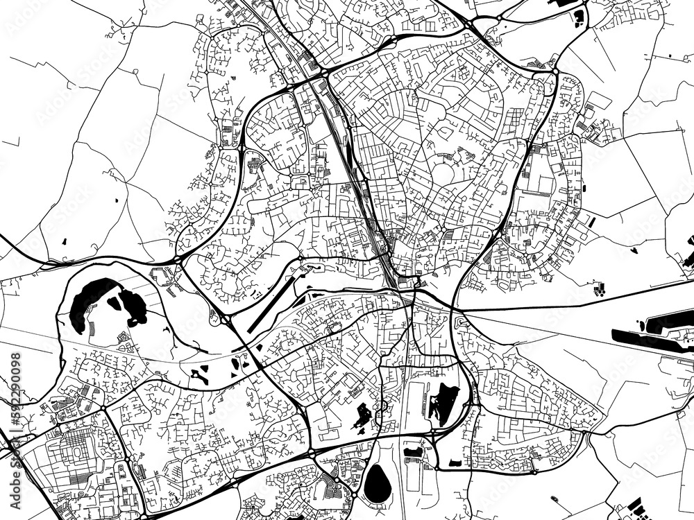 A vector road map of the city of Peterborough in the United Kingdom on ...