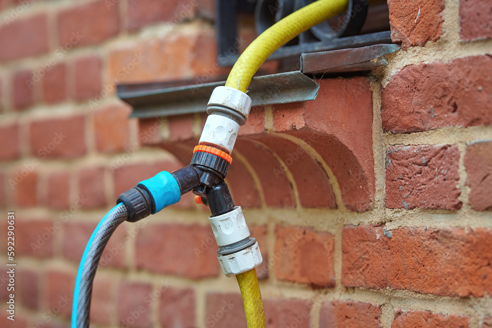 Three way hose splitter, garden hose connector with Y type splitter ...