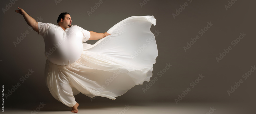 Plus-sized ballet dancer as moves with effortless elegance. Generative ...