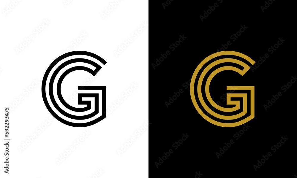 letter symbol icon G line art abstract modern logo design Stock Vector ...