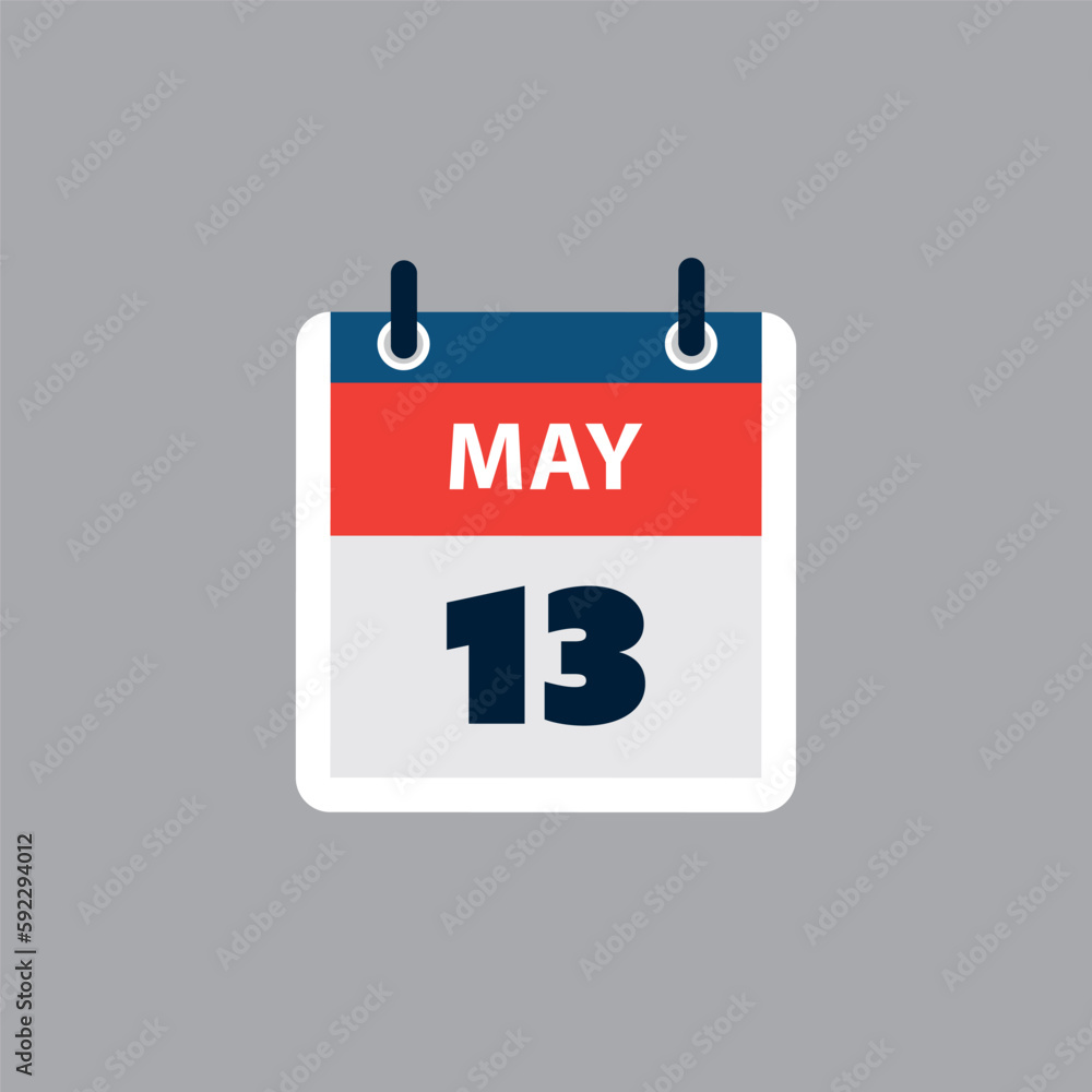 Simple Calendar Page for Day of 13th May - Banner, Graphic Design ...