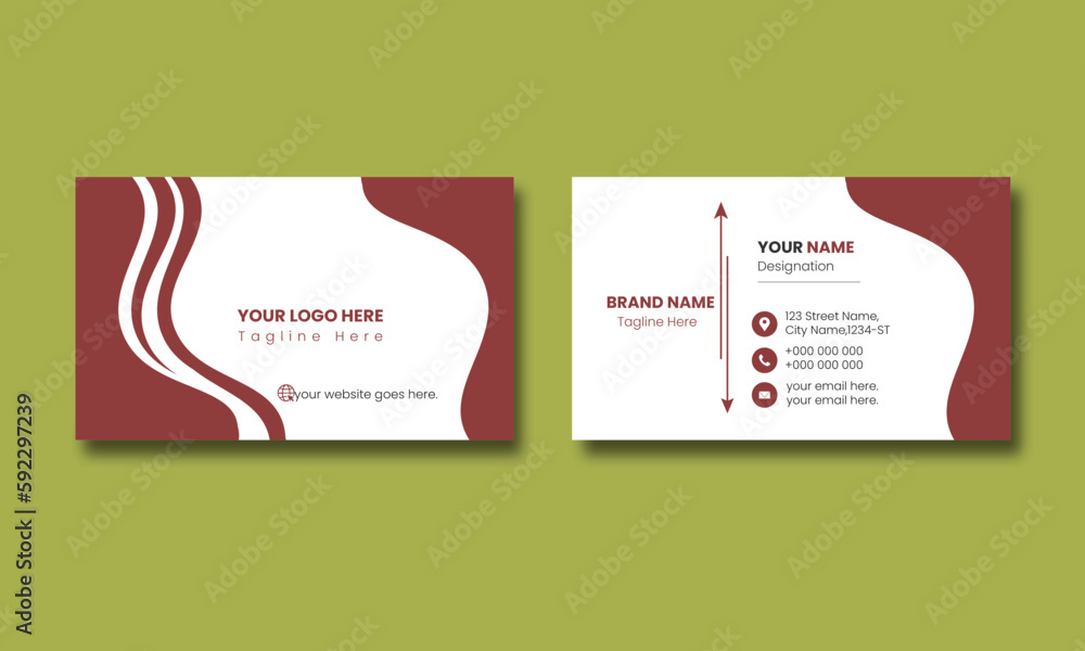Clean professional business card template, Business card design, Card ...