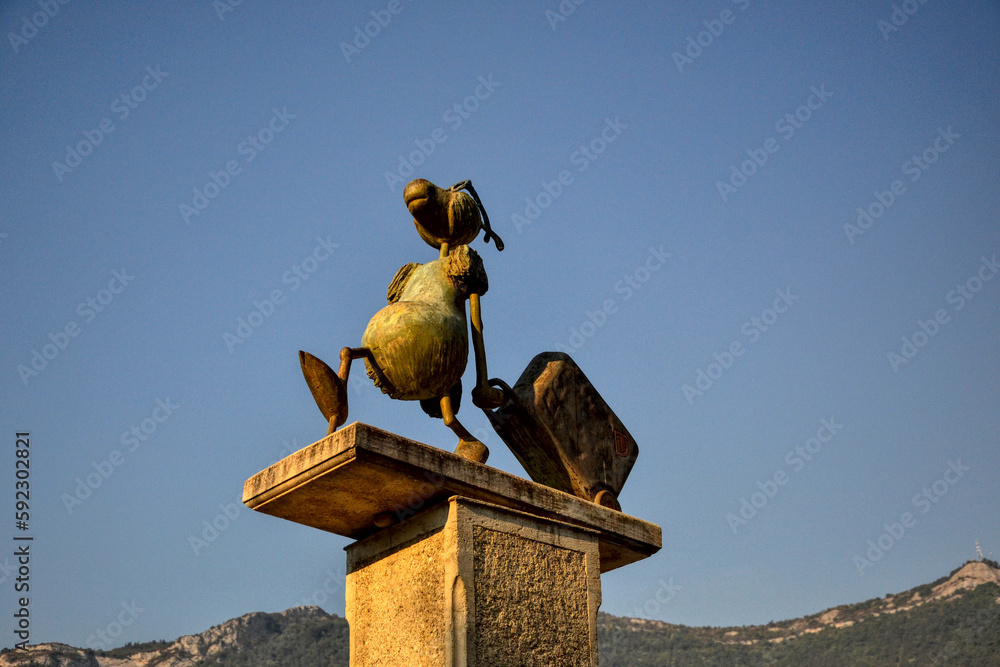 Die, France - August 10th 2022 : Statue "Brebis à la valise. It's ...