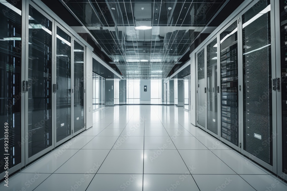data center with modern architecture, featuring sleek and clean design ...
