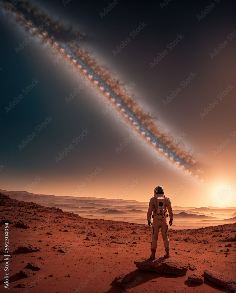A Stunning CGI Render of an Astronaut Standing on Mars, Gazing at the ...