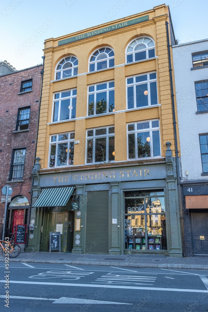 Old, historical buildings in downtown Dublin, vertical Stock Photo ...