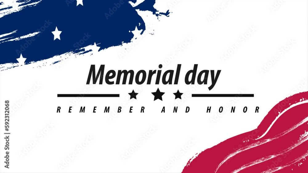 Memorial day animation. Brush flag. Happy memorial day. Flag USA ...
