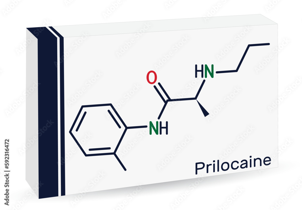 Prilocaine molecule. It is local anesthetic, used in dental procedures ...