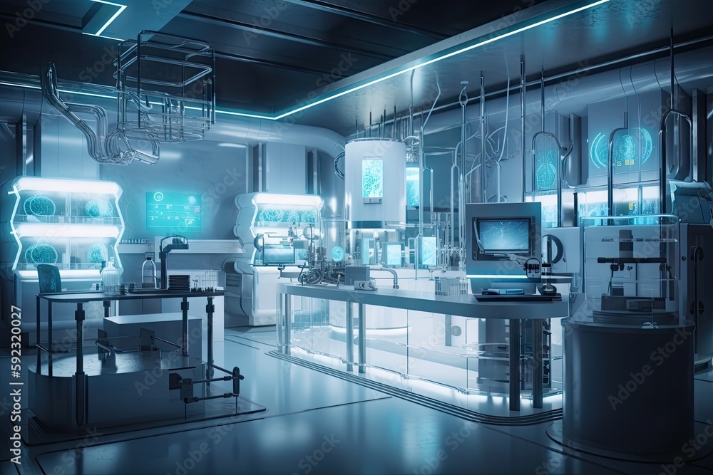 extraction and processing methods being used in futuristic science lab ...