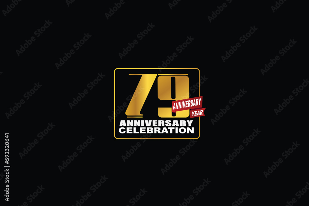 79th, 79 years, 79 year anniversary celebration rectangular abstract ...
