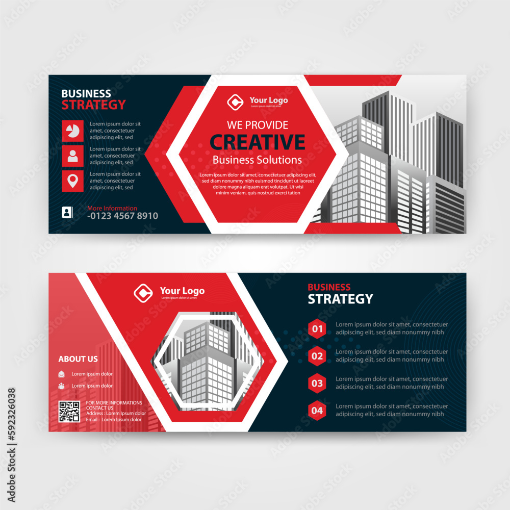 Red and Blue color abstract corporate business banner template ...