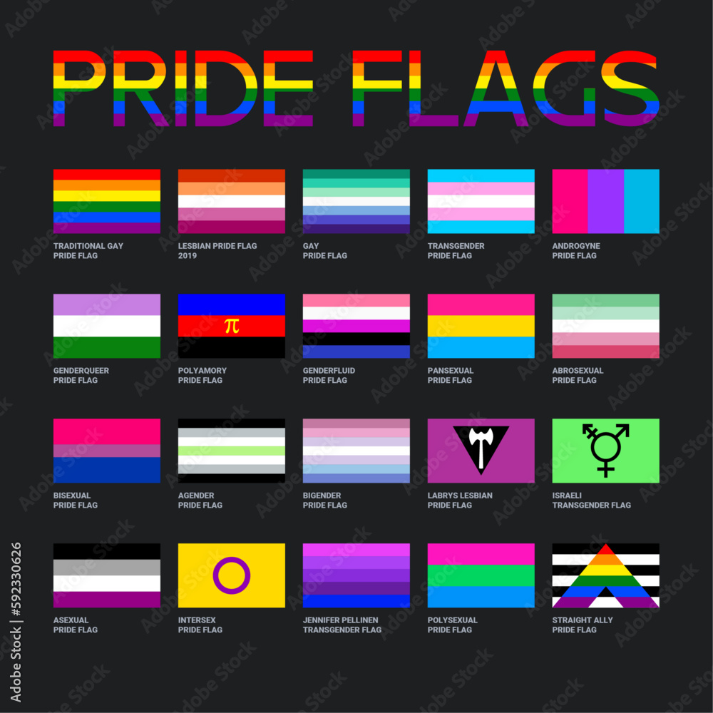Lgbt Sexual Identity Pride Flags Gender Collection Flag Of Gay Lesbian Transgender Bisexual