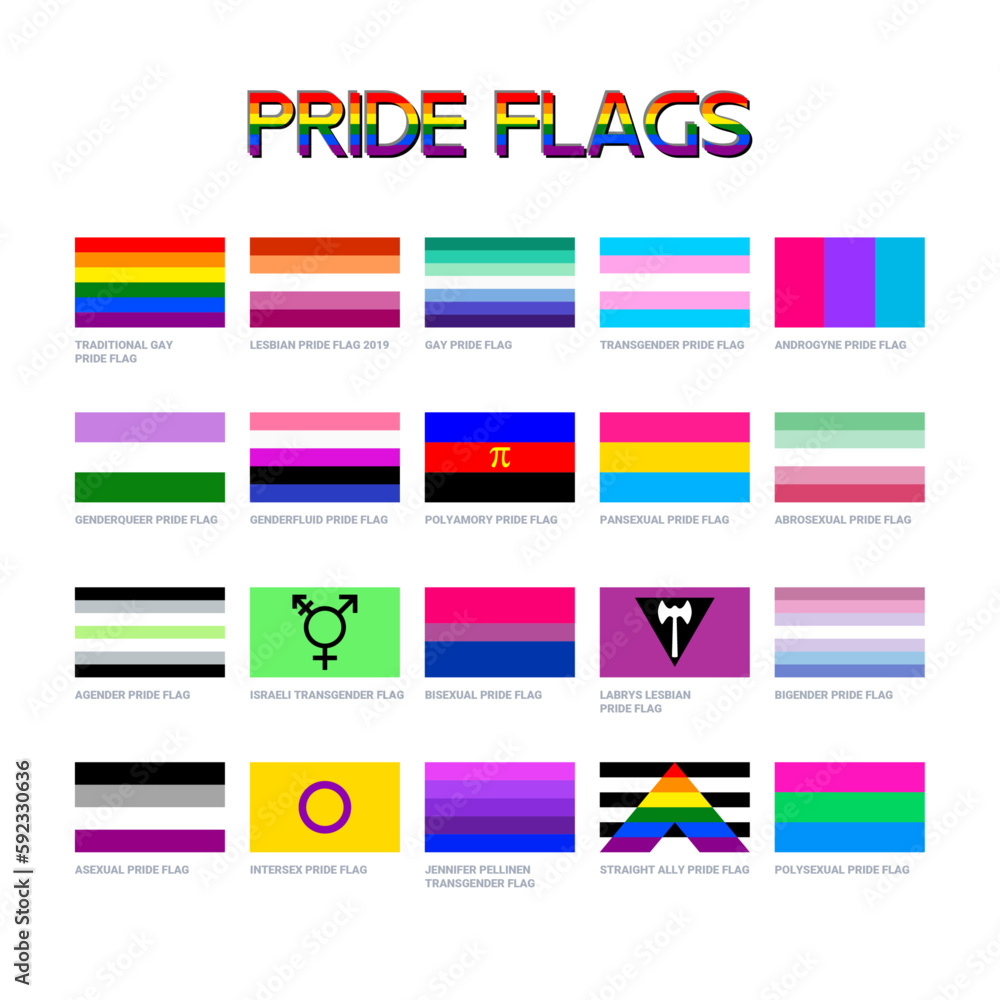 Lgbt Sexual Identity Pride Flags Gender Collection Flag Of Gay Lesbian Transgender Bisexual