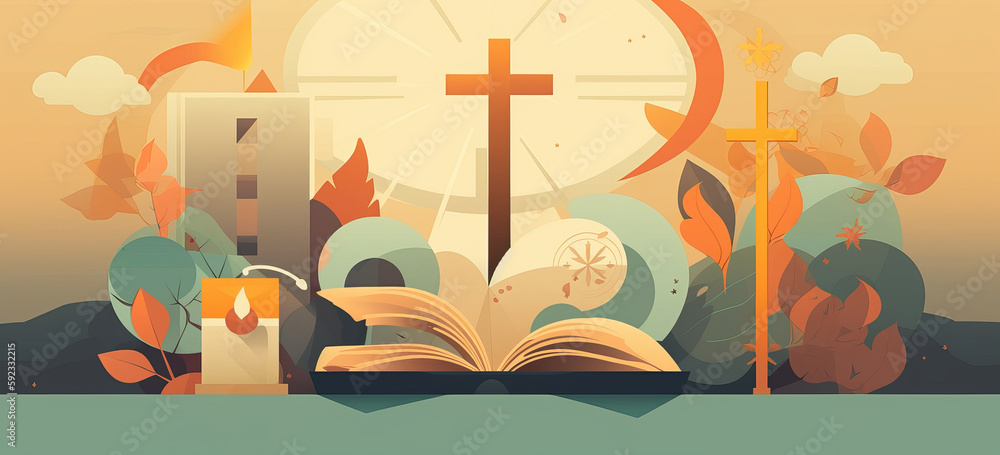 Christian religion concept background. card design template, design for ...