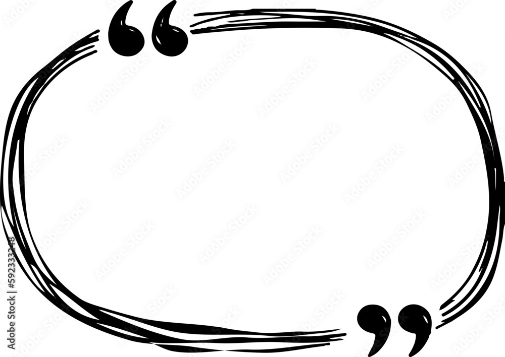 Hand drawn Outline Shape with Quotation Mark Stock Vector | Adobe Stock
