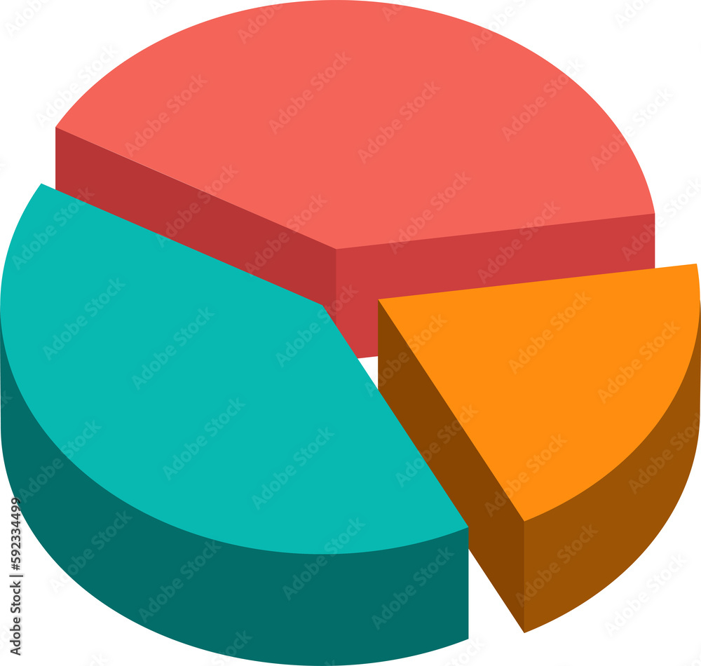 3d pie chart three pieces.Infographic isometric puzzle circular ...