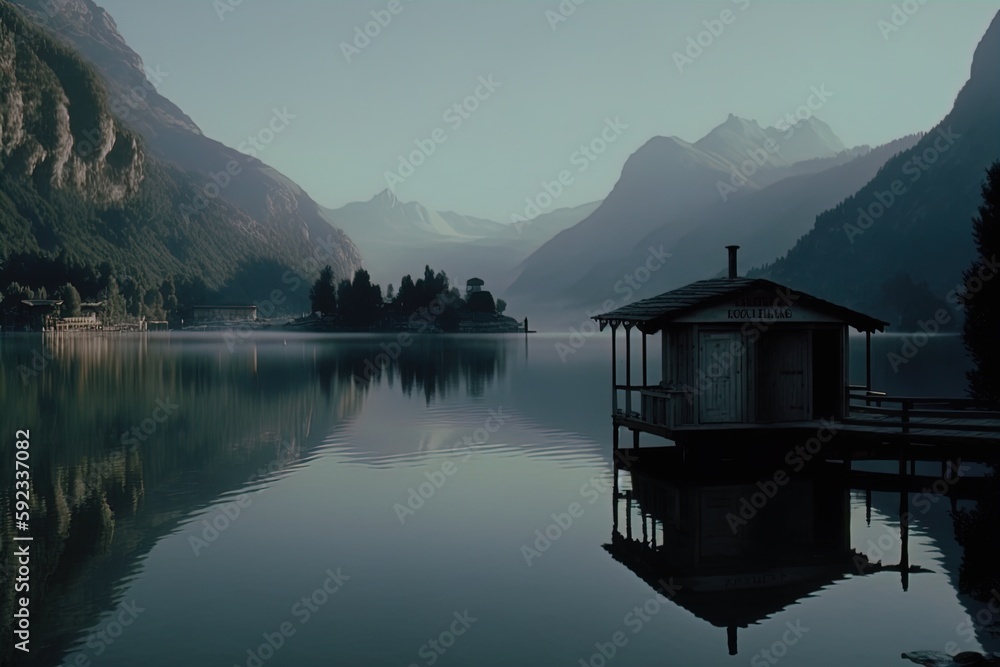 A mysterious creepy lake surrounded by a dark forest. Great for stories ...