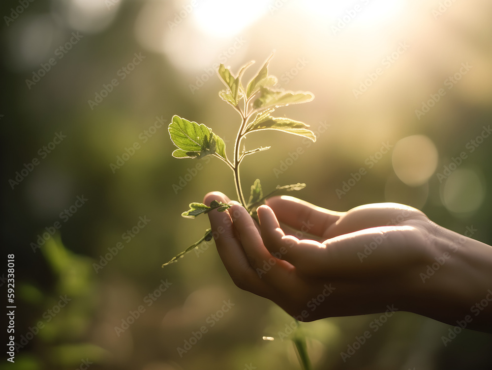 A plant growing from a human hand is a powerful visual representation ...