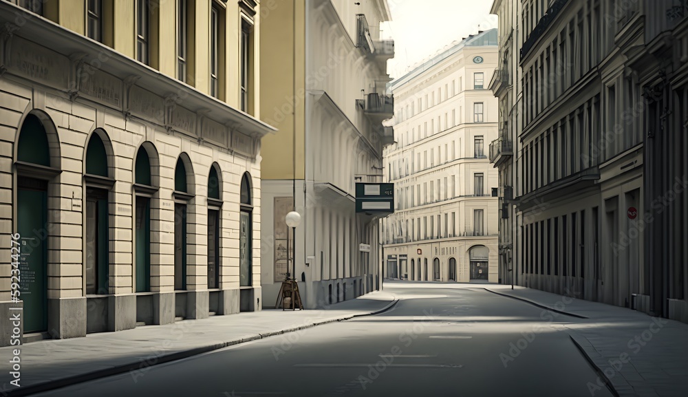 Photorealistic empty streets in Vienna Krtnerstrasse simple ...