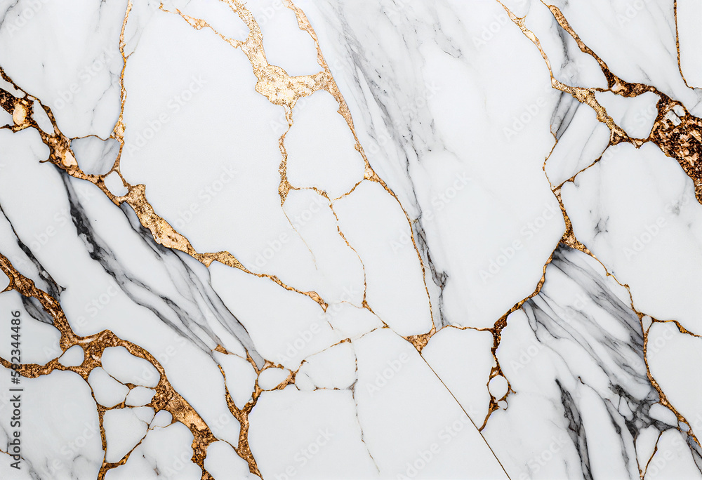 Texture marbre blanc, nervures dorées, fond d'écran, papier peint. AI ...