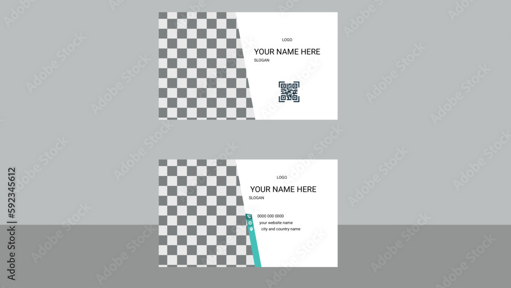 Double-sided creative modern business card template. Portrait and ...