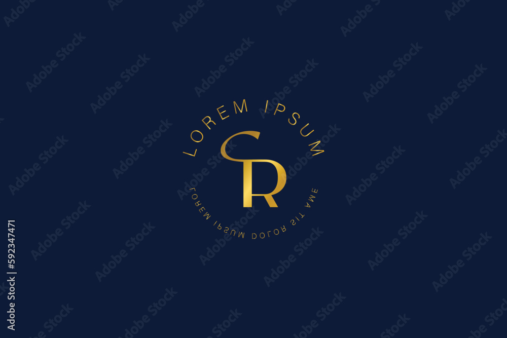 SR modern luxury monogram typography logo design, sr monogram, sr ...