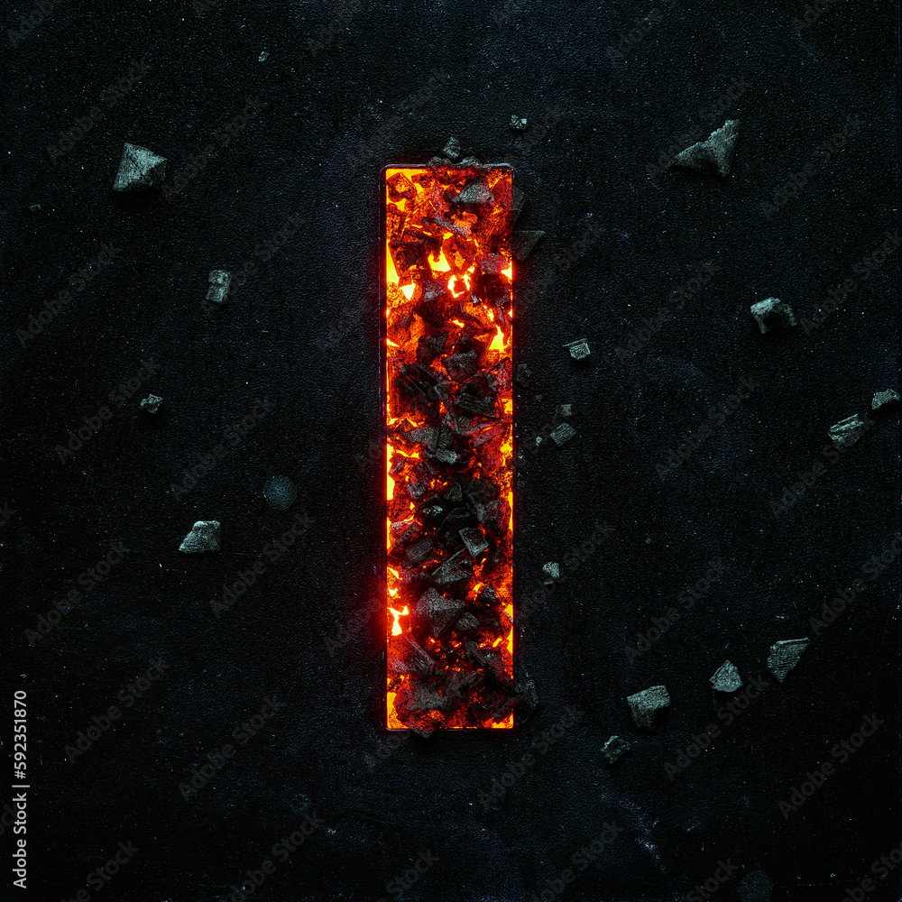 Burning Letter Capital E